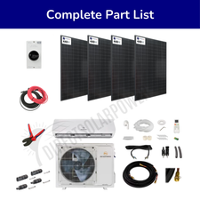 EG4 Hybrid Solar Mini Split Kit | 12k BTU AC/DC | SEER22 | 1760w of So ...