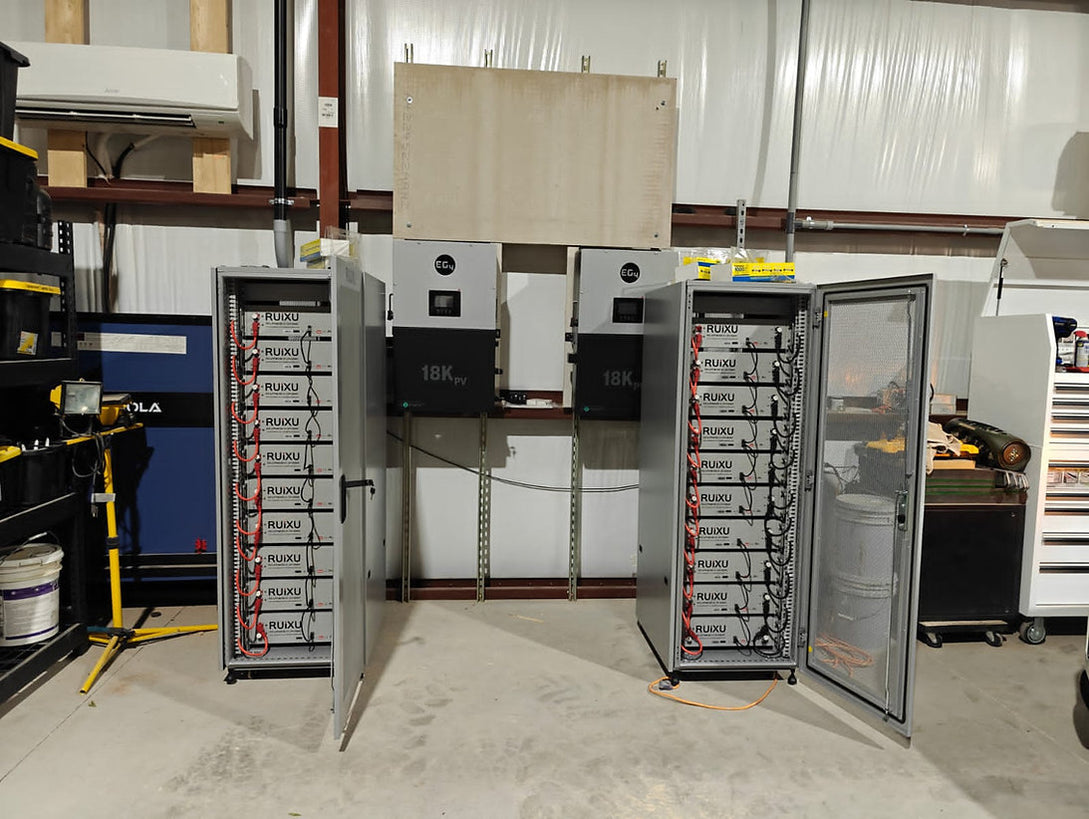 RUiXU RX-LFP48100 50 KWH Lithium Server Rack Battery Kit — Direct Solar Power