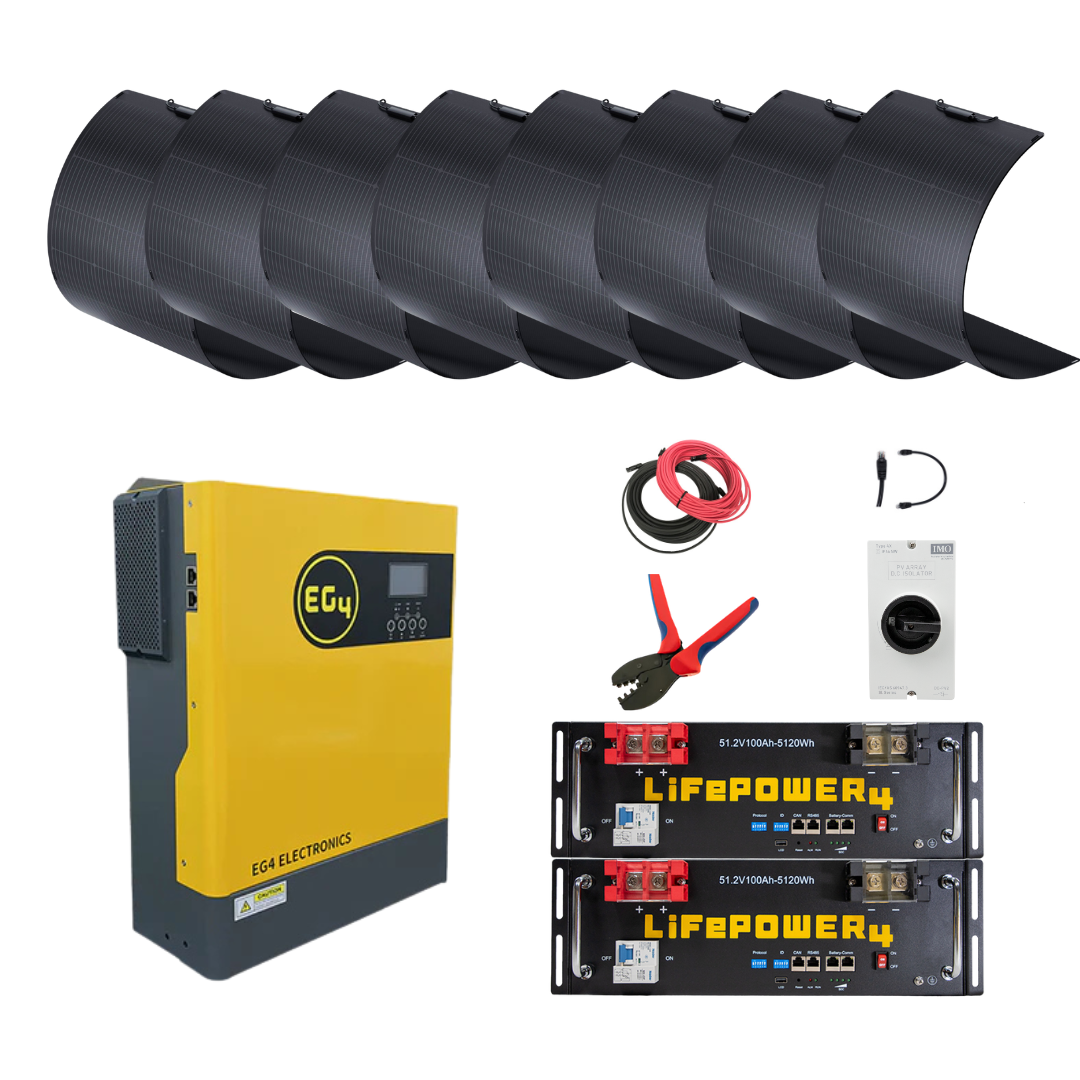 3,000W Off-grid Solar System | EG4 3kWh Inverter | 5.12kWh Server Rack ...