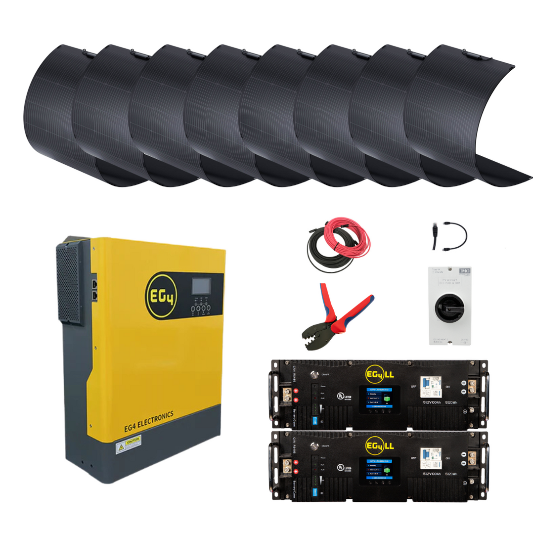 3,000W Off-grid Solar System | EG4 3kWh Inverter | 5.12kWh Server Rack ...