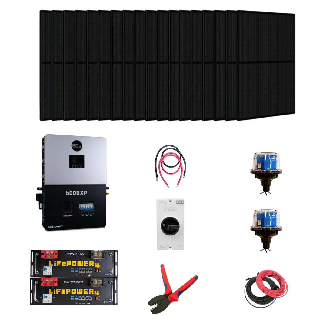 6kW Complete Off Grid Solar Kit | EG4 6000XP | 6000W Continuous Power | Up To 8kW PV Input | 48V ...