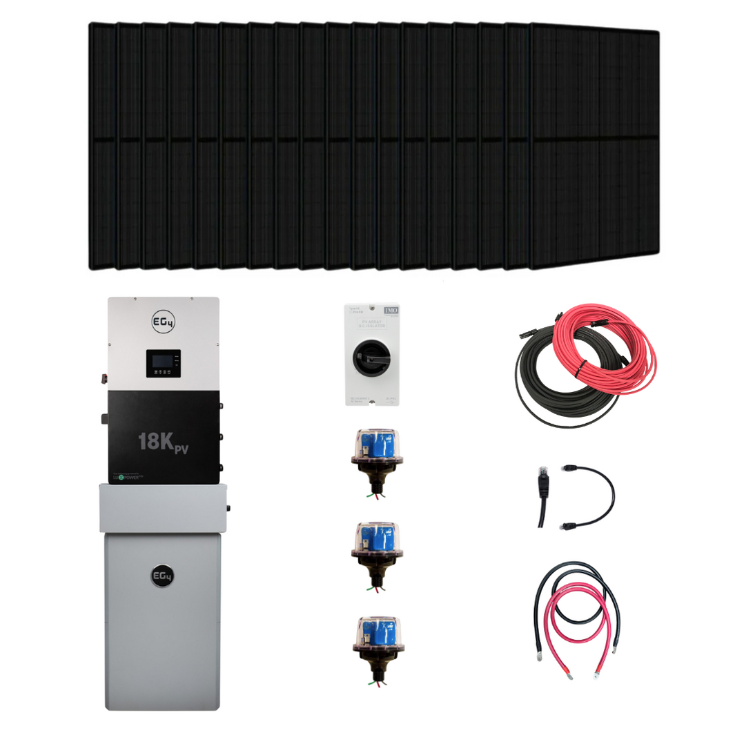Complete Hybrid Solar Kit | EG4 18KPV | 8.8kW Solar Array | 12kW Conti ...