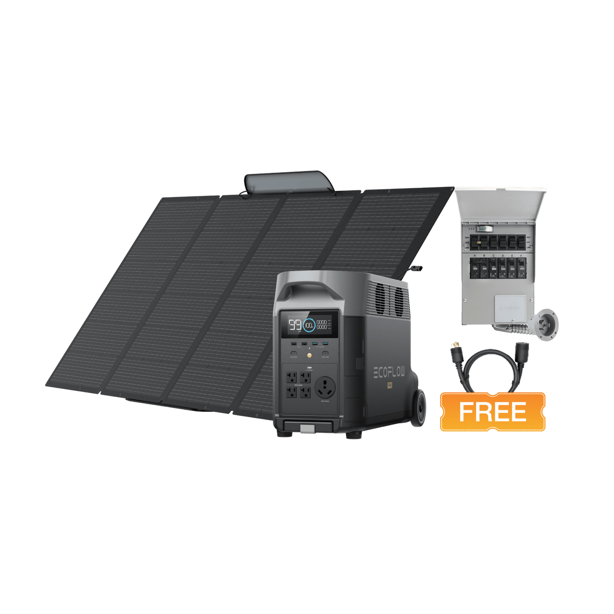 EcoFlow DELTA Pro + 400W Solar Panel + Transfer Switch + Free TS Cable ...